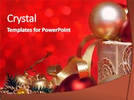 Twinkle Lights Christmas Decoration PPT template 94 | CrystalGraphics