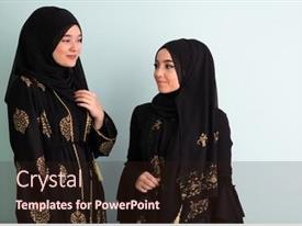 Two Beautiful Muslim Woman PPT template 75 | CrystalGraphics