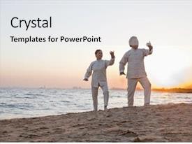Two Older People Practicing Taijiquan PPT template 6 | CrystalGraphics