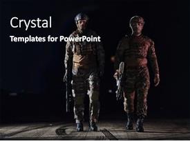 Two Professional Soldiers Marching Through PPT template 51 ...