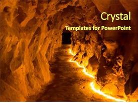 Underground Cave With Artificial Lights PPT template 65 | CrystalGraphics