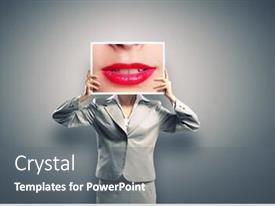 Unrecognizable Businesswoman Holding Big Photo PPT template 21 ...