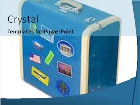 Vintage Suitcase With Travel Stickers PPT template 42 | CrystalGraphics