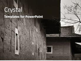 Window Closeup In Traditional Tulou PPT template 1 | CrystalGraphics