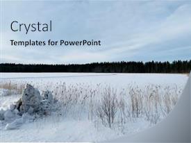 Winter Landscape Of Frozen Lake PPT template 65 | CrystalGraphics