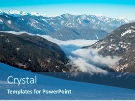 Winter Mountains Panorama With Ski PPT template 25 | CrystalGraphics