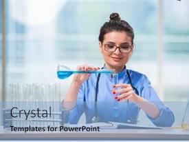Woman Doctor Doing Chemical Tests PPT template 69 | CrystalGraphics