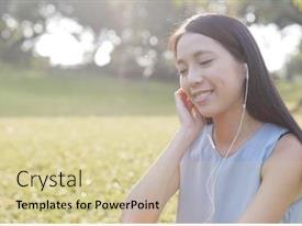 Woman Enjoy Listen To Music PPT template 93 | CrystalGraphics