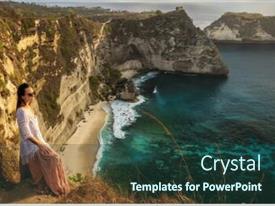 Woman Enjoying View Of Diamond PPT template 90 | CrystalGraphics
