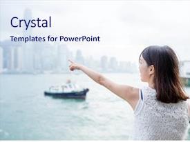 Woman Finger Point PPT template 92 | CrystalGraphics