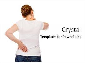 Woman Massaging Back Pain PPT template 75 | CrystalGraphics