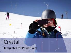 Woman Taking Photos With Phone PPT template 31 | CrystalGraphics