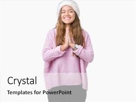 Woman Wearing Sweater And Winter PPT template 68 | CrystalGraphics