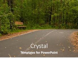 Wooden Bench Under The Orange PPT template 60 | CrystalGraphics