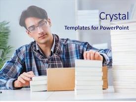 Writer Presenting His Books PPT template 91 | CrystalGraphics