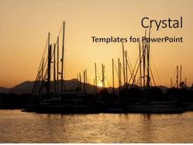Yacht Harbor Sea Sunset PPT template 37 | CrystalGraphics