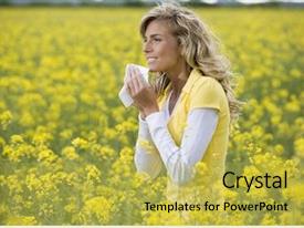 Yellow Fever Young Woman Sneezing PPT template 70 | CrystalGraphics