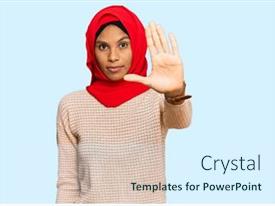 Young African American Woman Wearing PPT template 34 | CrystalGraphics