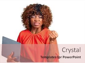 Young African American Woman Working PPT template 42 | CrystalGraphics