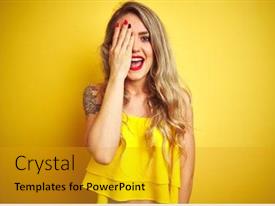 Young Attactive Woman Wearing T PPT template 70 | CrystalGraphics