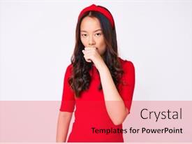 Young Beautiful Chinese Girl Wearing PPT template 98 | CrystalGraphics