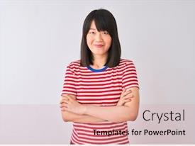 Young Beautiful Chinese Woman Wearing PPT template 89 | CrystalGraphics