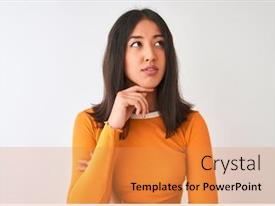 Young Beautiful Chinese Woman Wearing PPT template 8 | CrystalGraphics