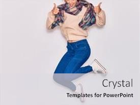 Young Beautiful Girl Wearing Winter PPT template 81 | CrystalGraphics