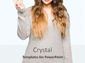 Young Beautiful Woman Wearing Winter PPT template 46 | CrystalGraphics
