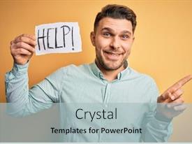 Young Business Man With Blue PPT template 1 | CrystalGraphics