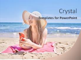 Young Chinese Girl Wearing Bikini PPT template 23 | CrystalGraphics