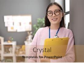 Young Chinese Woman Preschool Teacher PPT template 15 | CrystalGraphics