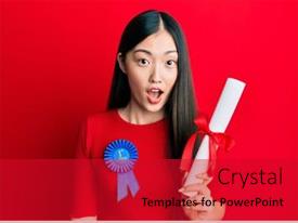 Young Chinese Woman Wearing First PPT template 39 | CrystalGraphics