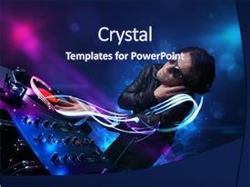 Young Disc Jockey Playing Music PPT template 57 | CrystalGraphics
