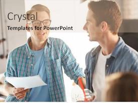 Young Economist With Paper Explaining PPT template 65 | CrystalGraphics