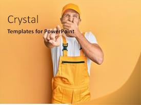 Young Handsome Man Wearing Handyman PPT template 16 | CrystalGraphics