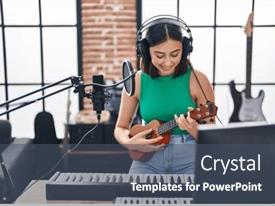 Young Hispanic Woman Musician Singing PPT template 51 | CrystalGraphics