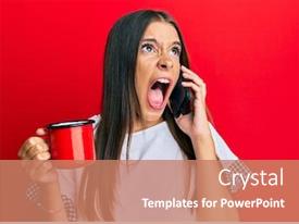 Young Hispanic Woman Talking PPT template 4 | CrystalGraphics