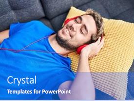 Young Man Listening To Music PPT template 13 | CrystalGraphics