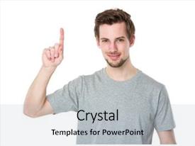 Young Man With Finger Point PPT template 37 | CrystalGraphics