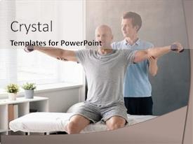 Young Physiotherapist Standing Behind Bald PPT template 22 ...