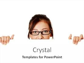Young Pretty Girl In Glasses PPT template 81 | CrystalGraphics