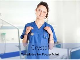 Young Smiling Nurse Ina Hospital PPT template 21 | CrystalGraphics