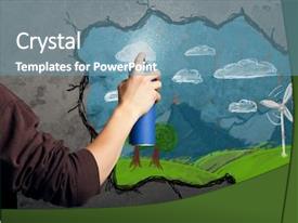 Young Urban Painter Drawing Colorful PPT template 8 | CrystalGraphics