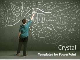 Young Urban Painter Drawing Curly PPT template 27 | CrystalGraphics