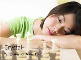 Young Woman Thinking PPT template 88 | CrystalGraphics