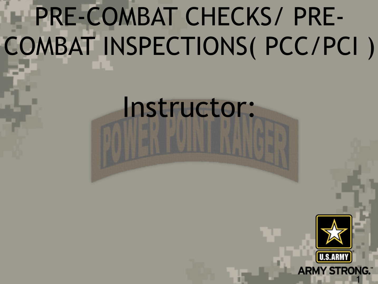 PCC-PCI Training - PowerPoint Ranger, Pre-made Military PPT Classes