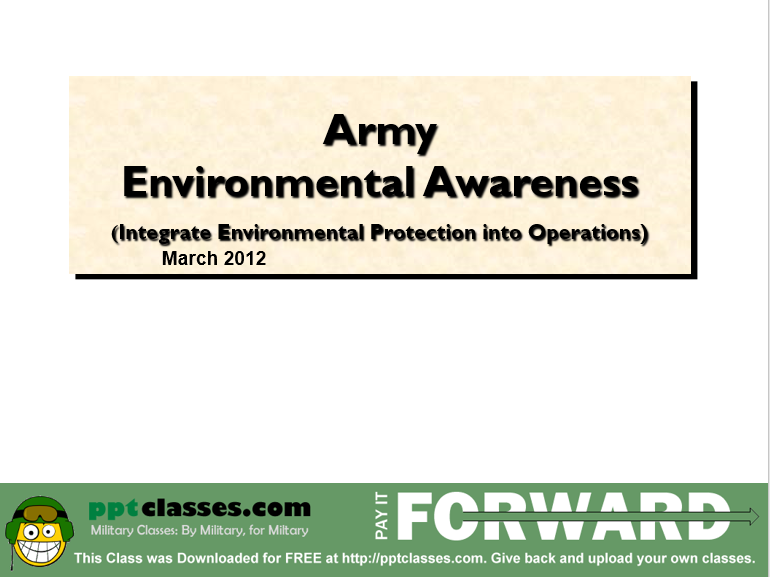 Army Environmental Operations - PowerPoint Ranger, Pre-made Military ...