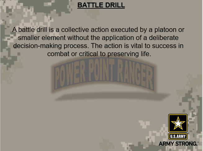 Battle Drills - PowerPoint Ranger, Pre-made Military PPT Classes