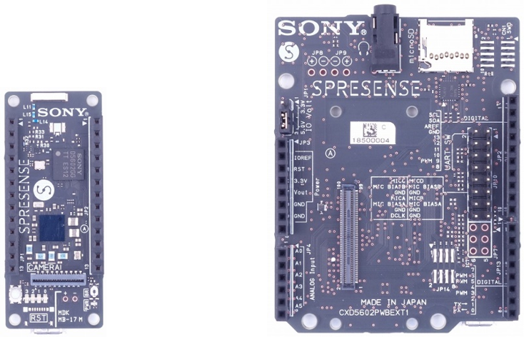 spresense main board cxd5602pwbmain1 left and extension board ...